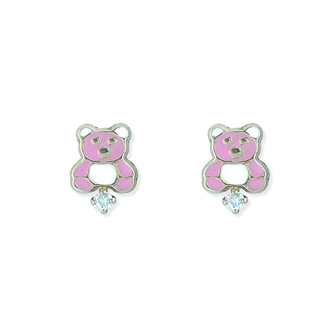 Teddy Bear shape Gold an Diamond Earriings | Baby Fitaihi